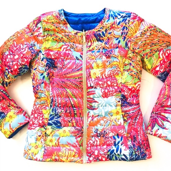 Lilly Pulitzer | Jackets & Coats | Lilly Pulitzer Puffer Reversible ...